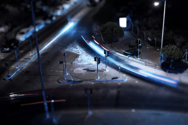 Intersection night lights Stock Photos, Royalty Free Intersection night ...