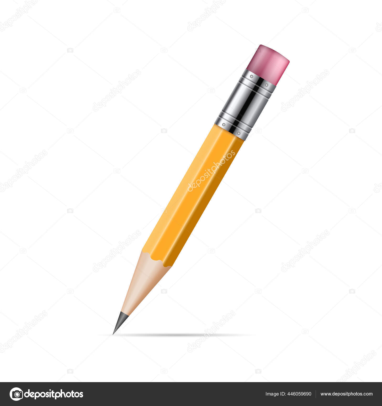 Realistic Pencil Vector Illustration Isolated White Background Stock ...