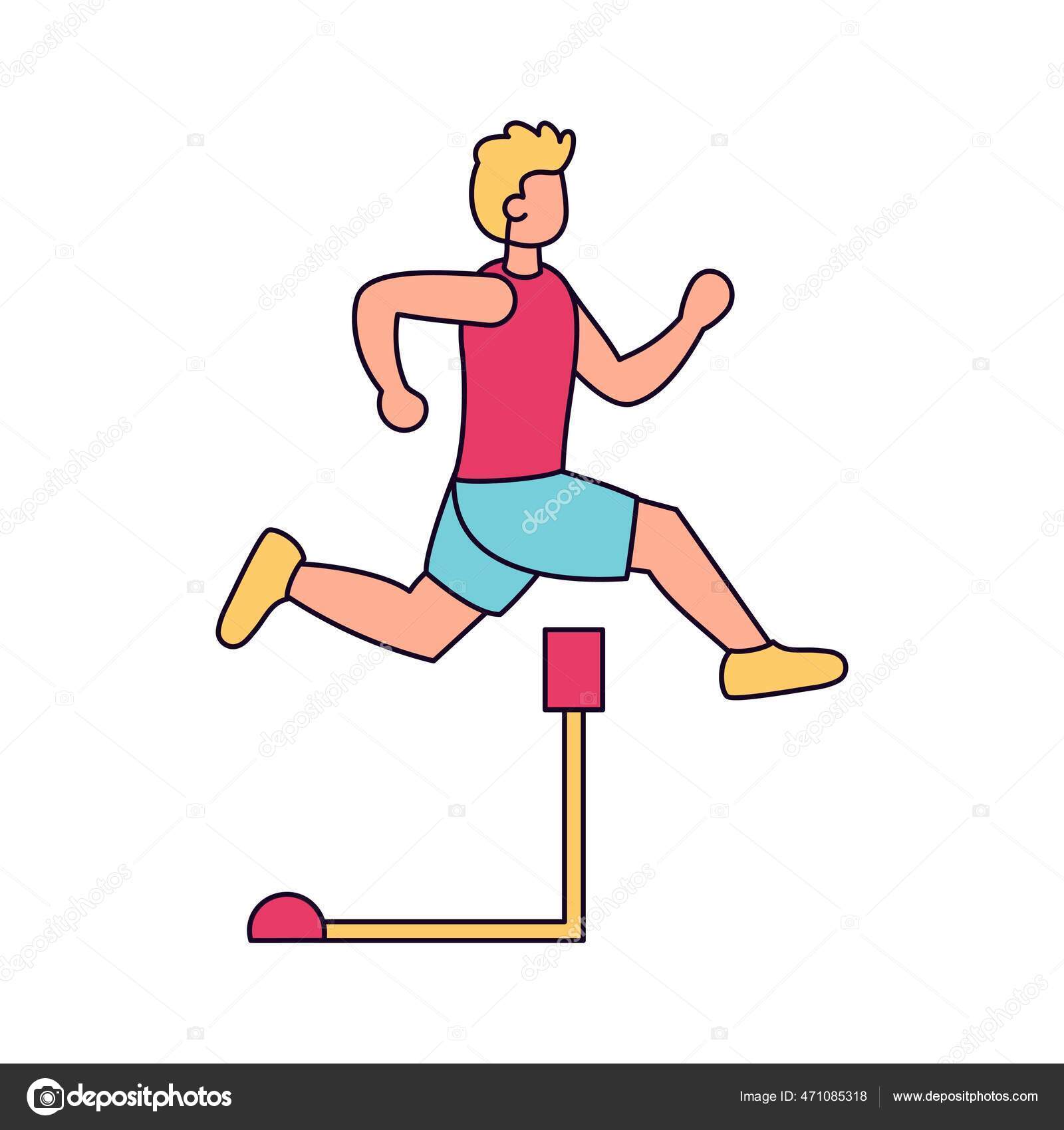 Personaje atleta masculino aislado practicando atletismo Vector de ...