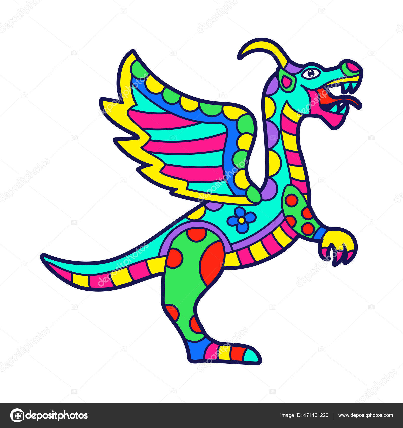 Alebrije of a dragon Mexican culture Stock Vector Image by ...