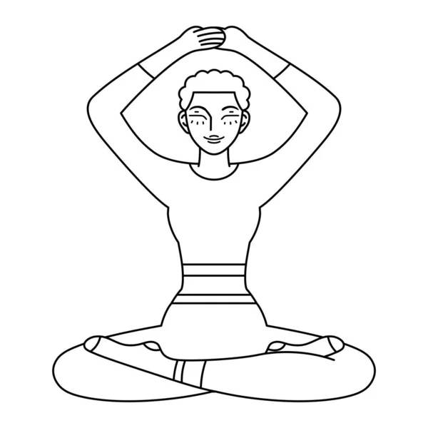 Isolated outline of man meditating Healthy Lifestyle Stock Vector by ...