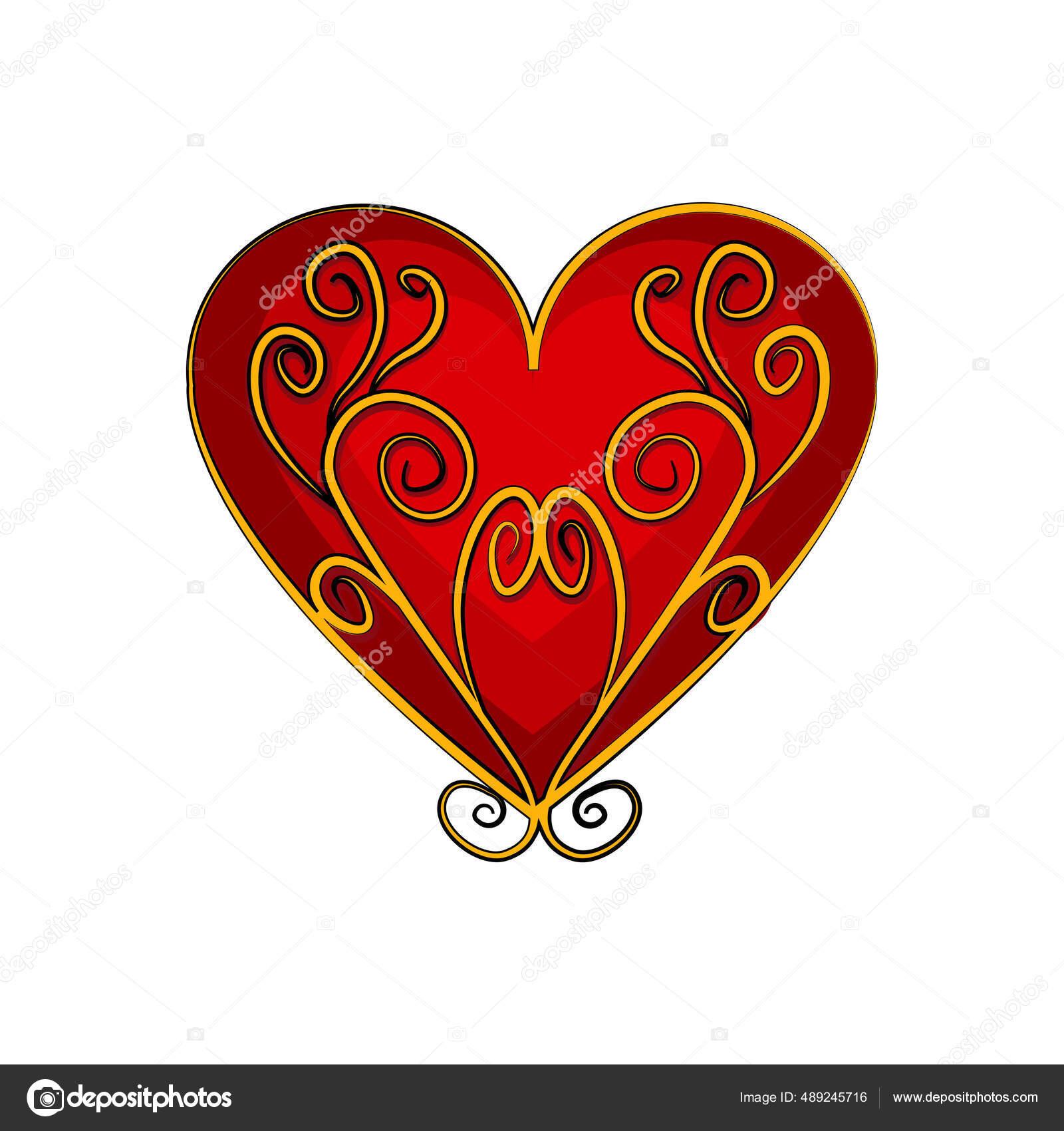 Isolated vintage heart shape icon valentine day symbol Stock Vector by ...