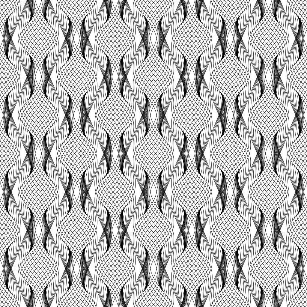 Black and white geometric seamless pattern with line. Stock Vector ...