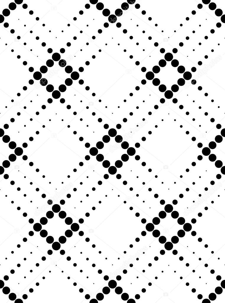 Black and white geometric seamless pattern with circle, abstract Stock ...