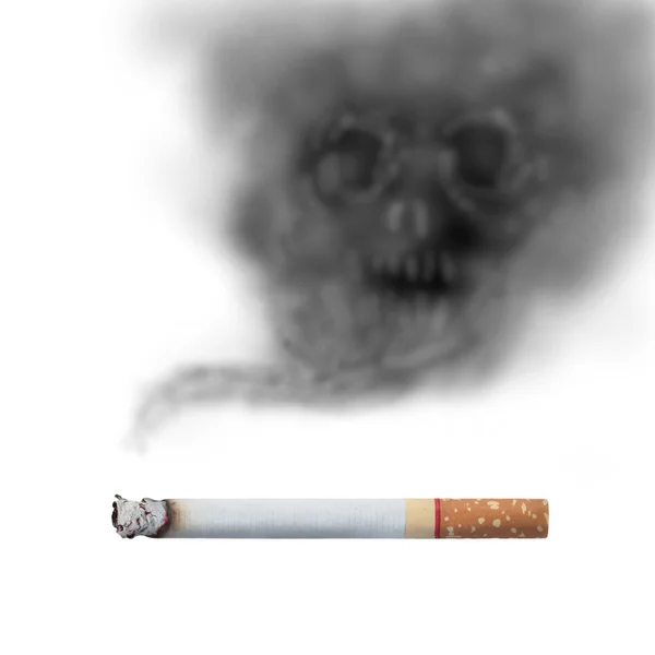 Skull with burning cigarette Stock Photos, Royalty Free Skull with ...