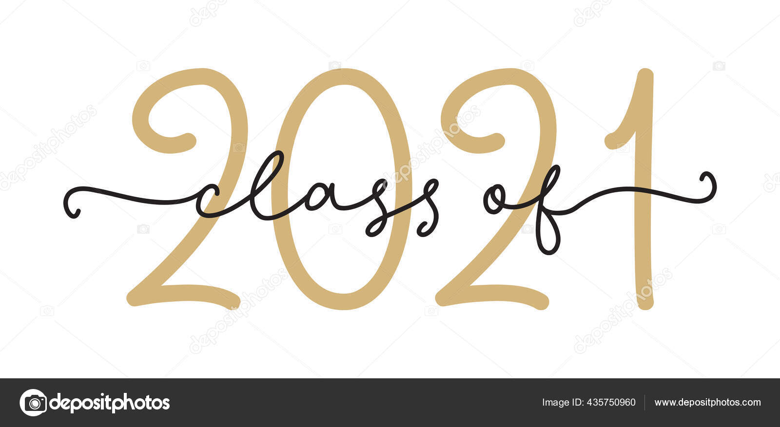 CLASE DE 2021. Logo de graduación. Guión de caligrafía moderna para la ...