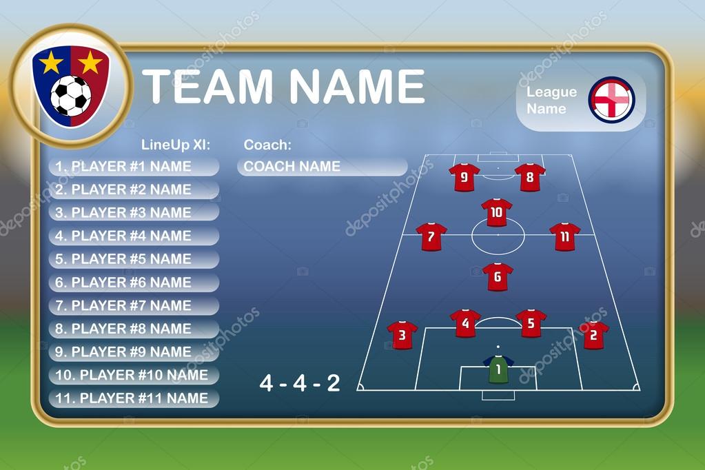 Football Lineup Eleven Stock Vector Image by ©pablofdezr1984 #120374050