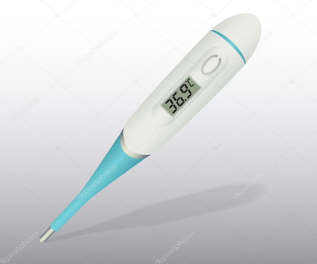 Light Blue Digital Thermometer Stock Vector by ©pablofdezr1984 60672207