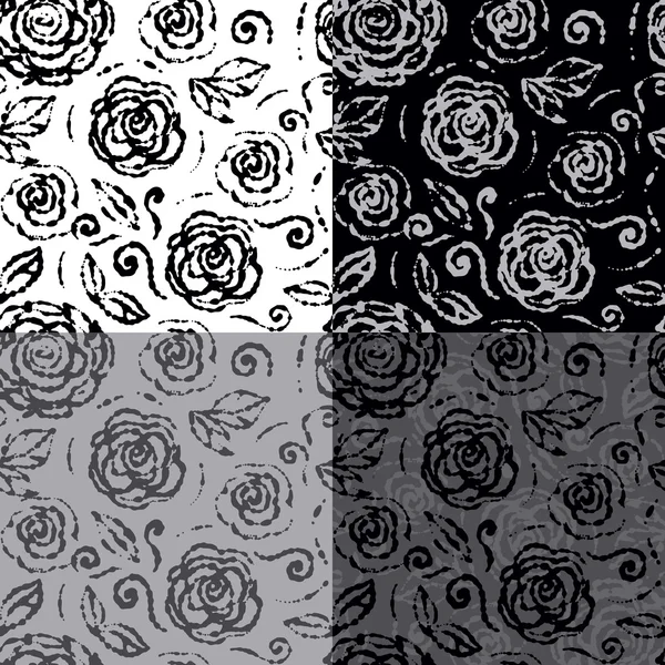 Seamless grunge rose pattern — Stock Vector © kynata #1632810