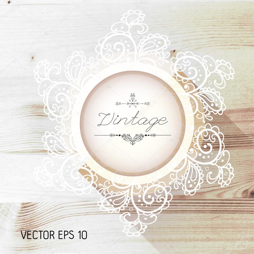 Vintage frame on wood texture Stock Vector by ©milissa4like 91274258