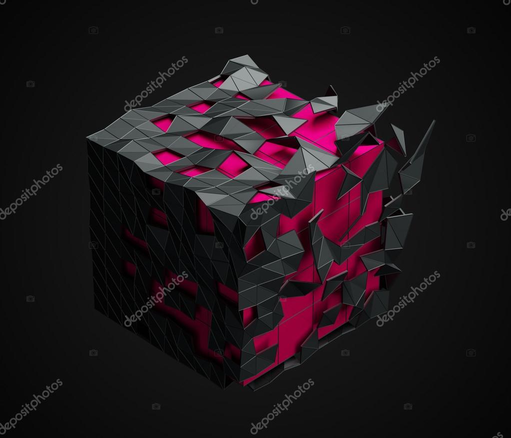 Low Poly Cube with Chaotic Structure. Stock Photo by ©valex113 123680124