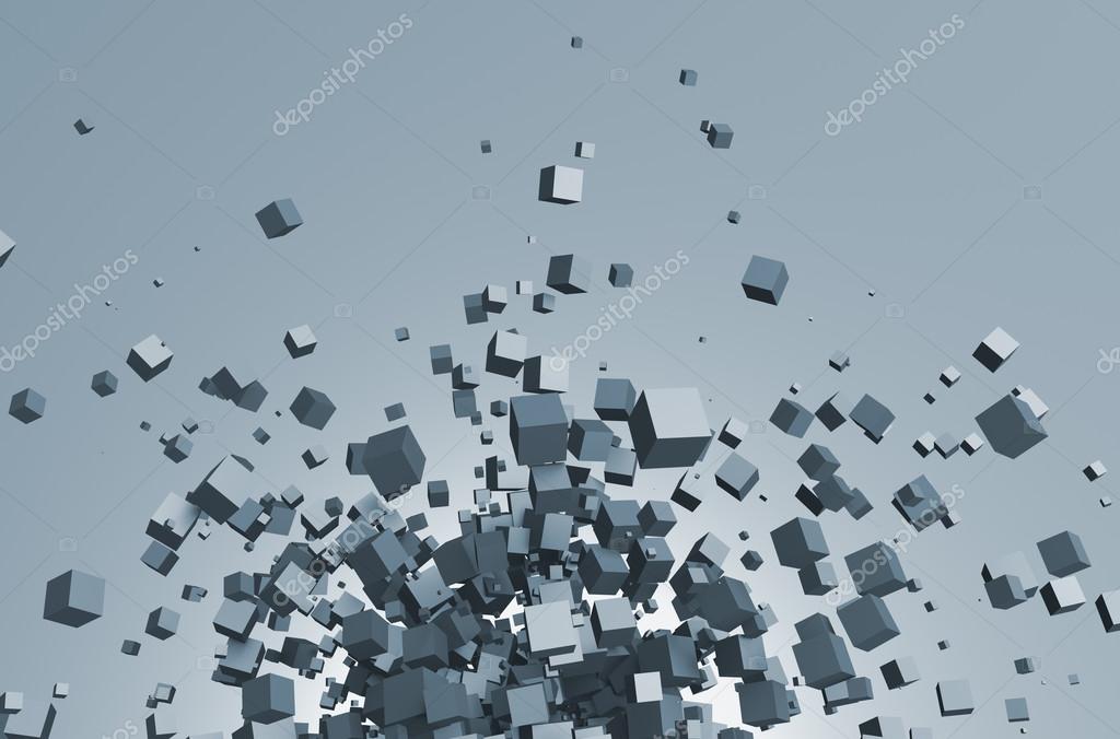 Abstract 3d rendering of flying cubes. — Stock Photo © valex113 #73810485