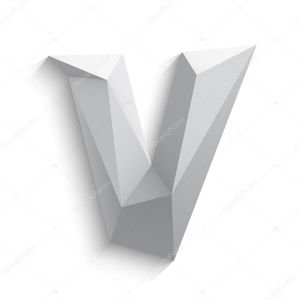 Vector illustration of 3d letter V on white background. Stock Vector by ...
