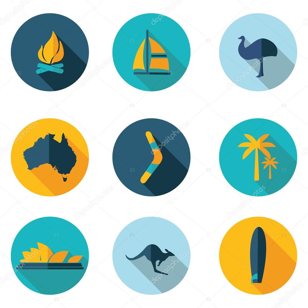Set flat icons of Australia Stock Vector Image by ©kira2517 #94049096