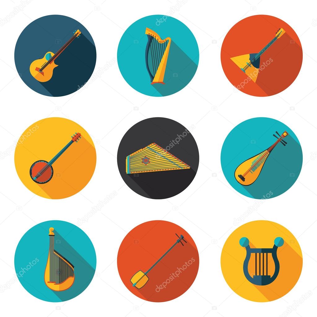 Stringed musical instruments flat icons Stock Vector by ©kira2517 94080290 Stringed musical instruments flat icons Stock Vector by ©kira2517 94080290