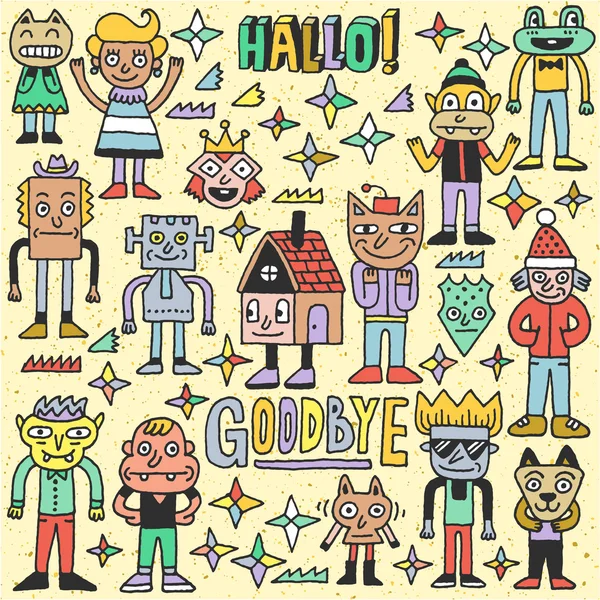 Funny Wacky Doodle Characters Stock Vector Image by ©Sashatigar #109122826