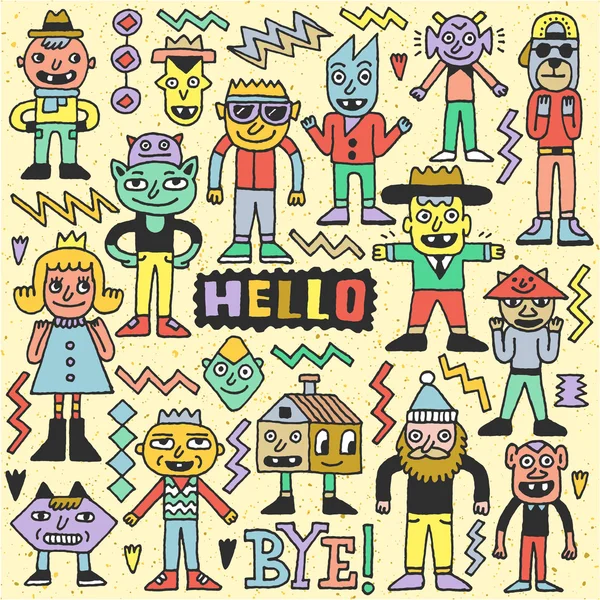 Funny Wacky Doodle Characters Stock Vector by ©Sashatigar 109128470