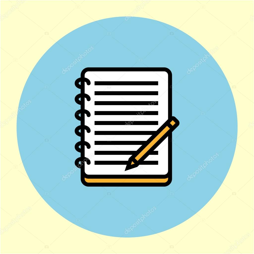 Notebook and pencil icon Stock Vector Image by ©Sashatigar #109124914