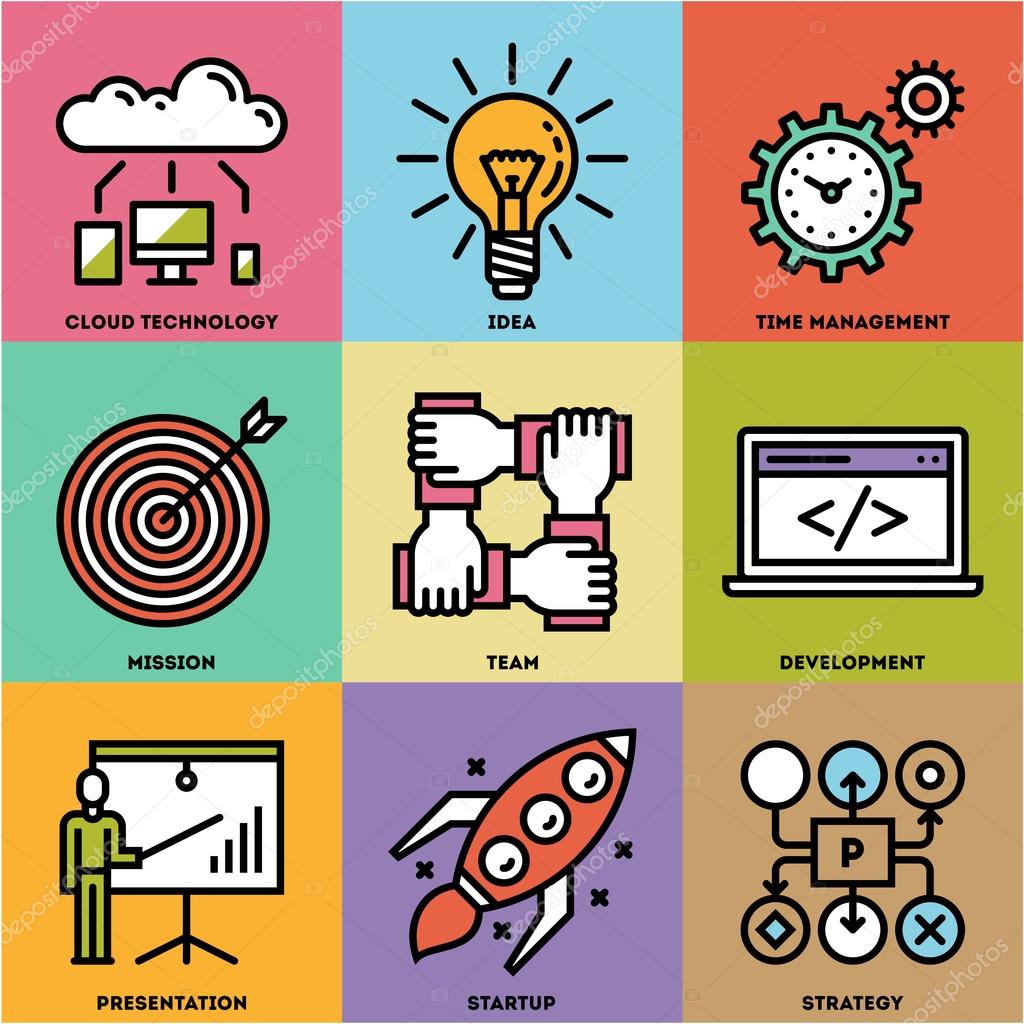 Startup Color Round Icon Set Stock Vector Image by ©Sashatigar #109126550
