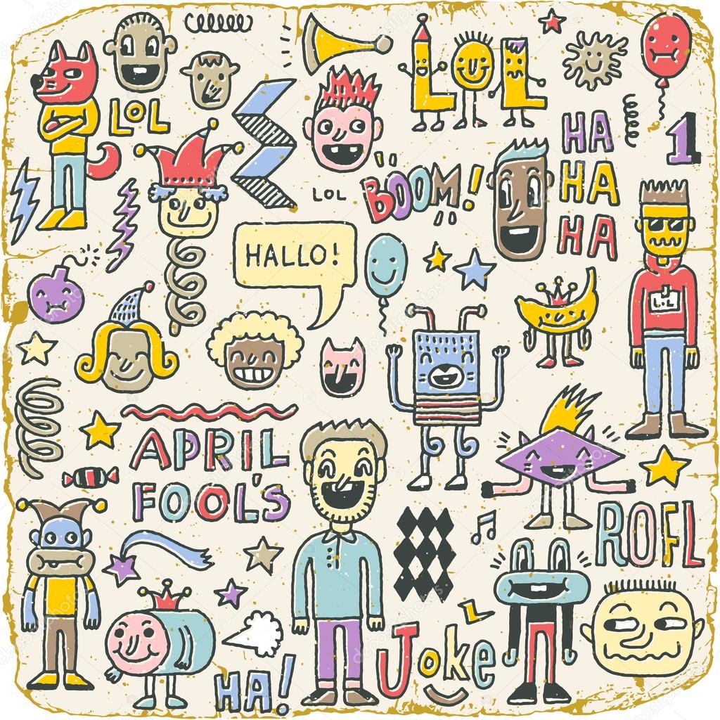 Funny Wacky Doodle Characters Stock Vector Image by ©Sashatigar #109127448
