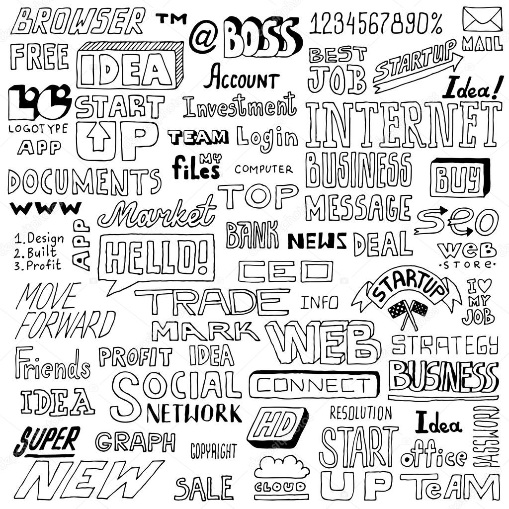 Juego de letras de garabato Vector de stock #62851573 de ©Sashatigar