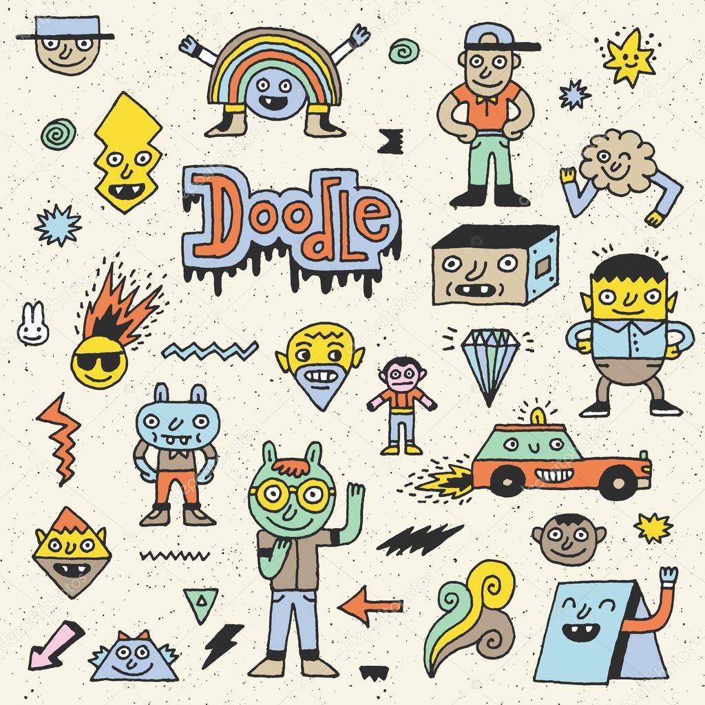 Doodle characters color set Stock Vector Image by ©Sashatigar #94806722
