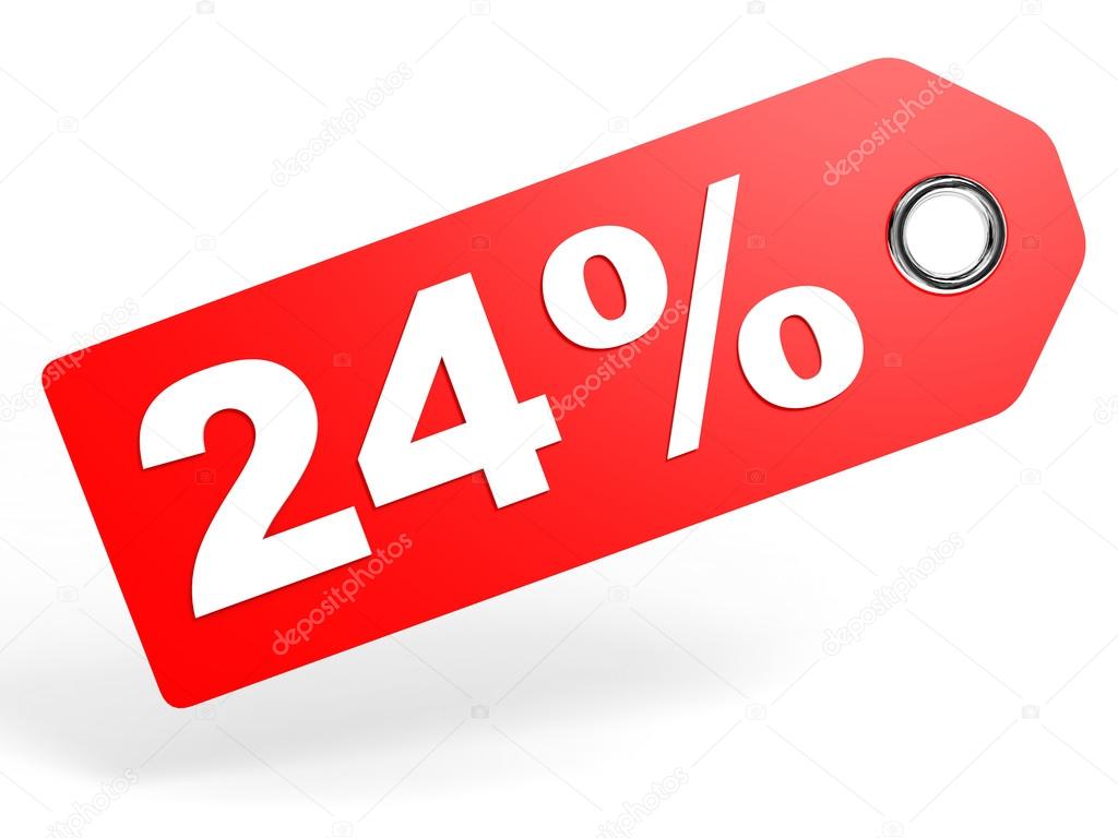 24 percent red discount tag on white background. ⬇ Stock Photo, Image ...