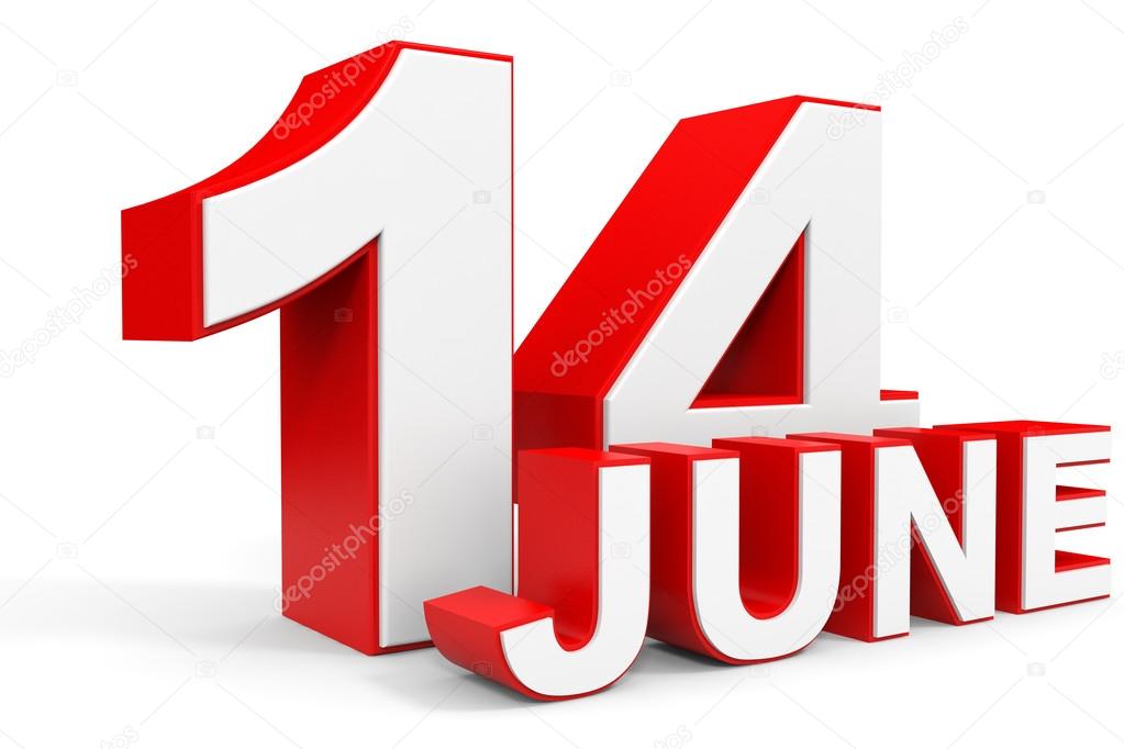 June 14. 3d text on white background. Stock Photo by ©iCreative3D 101378888