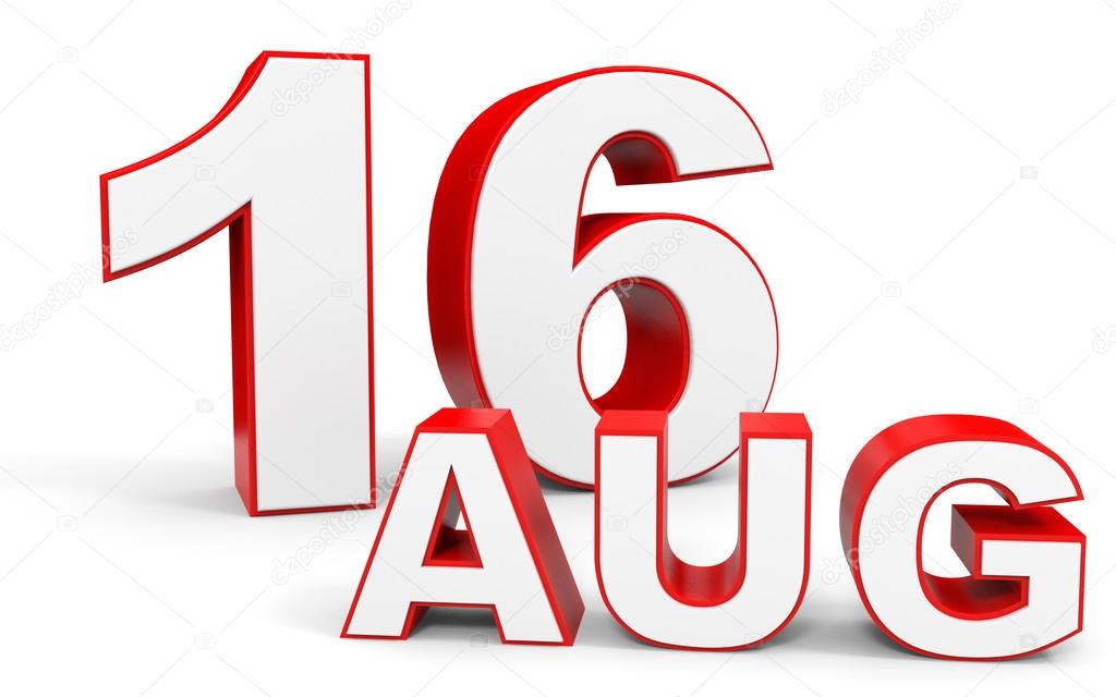 August 16. 3d text on white background. Stock Photo by ©iCreative3D ...