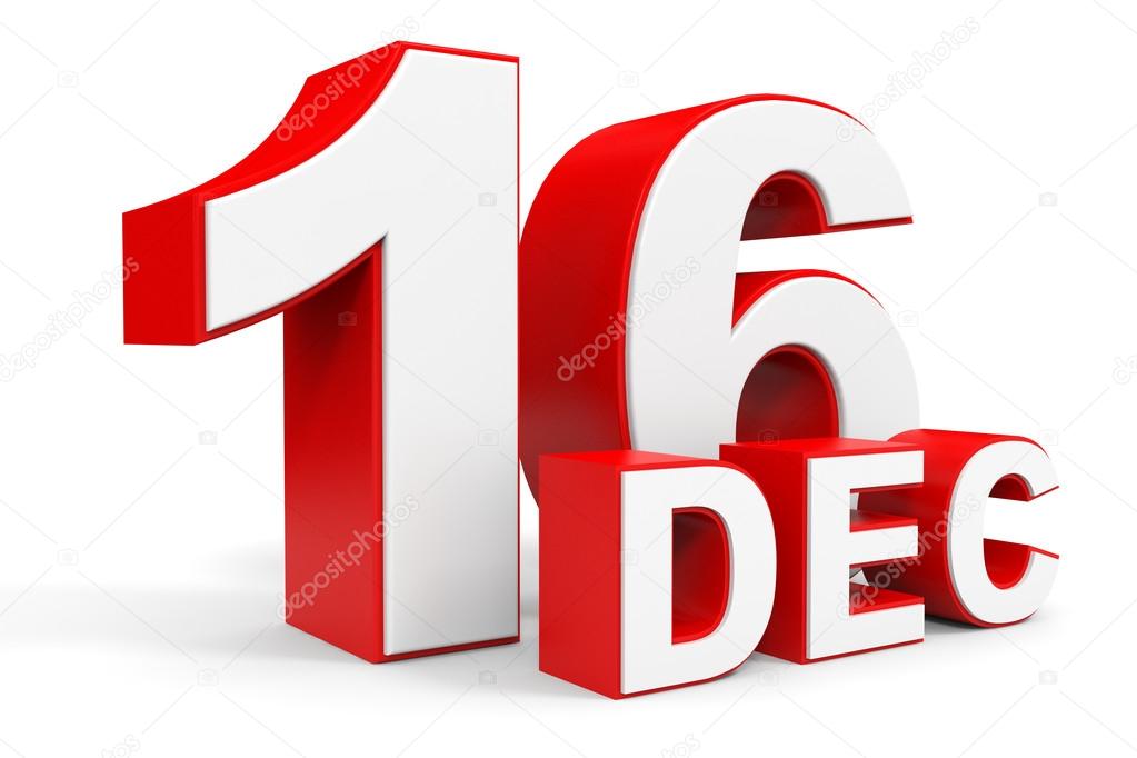 December 16. 3d text on white background. Stock Photo by ©iCreative3D ...