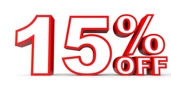Discount 15 percent off. 3D illustration on white background. — Stock ...