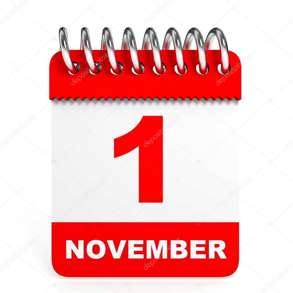 Calendar on white background. 1 November. Stock Photo by ©iCreative3D ...