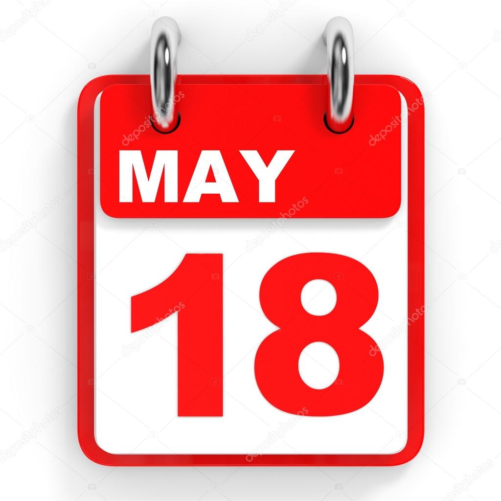 Calendar on white background. 18 May. Stock Photo by ©iCreative3D 96327432