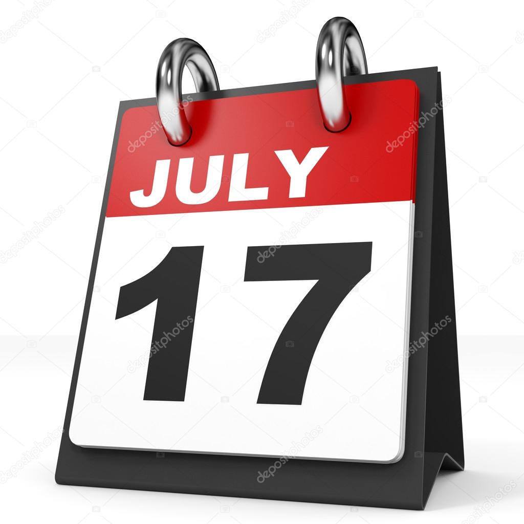 Calendar on white background. 17 July. Stock Photo by ©iCreative3D 96859748