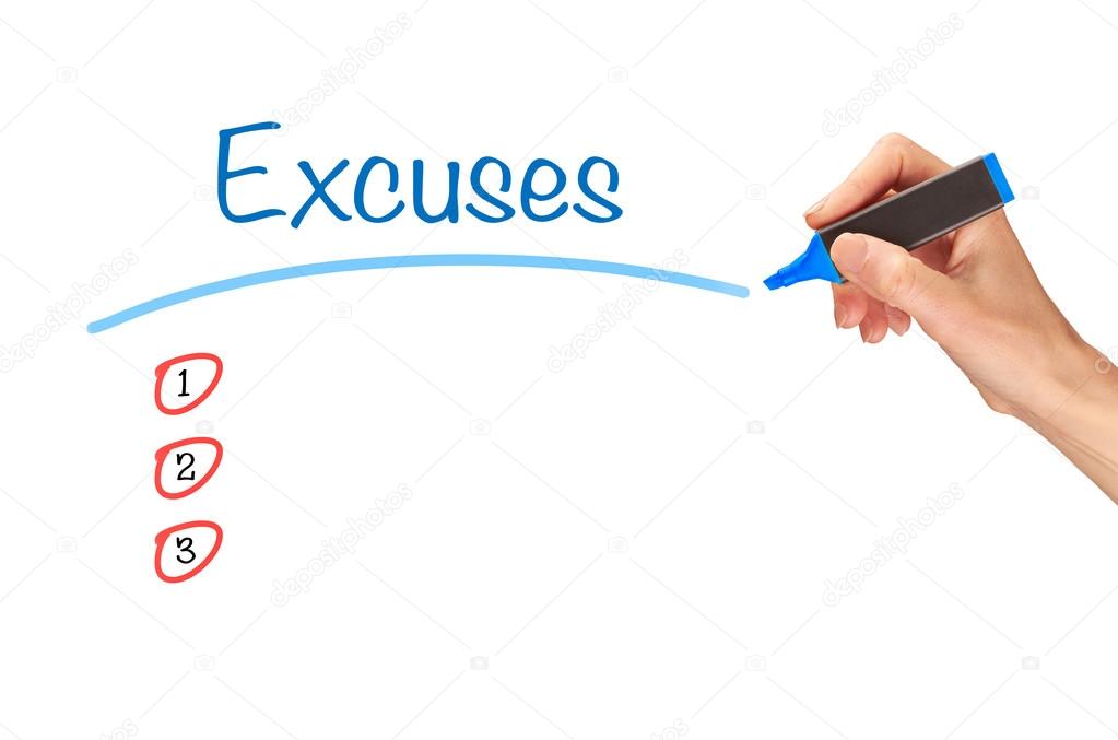 Excusas escritas en marcador — Foto de stock © IzelPhotography #81011664