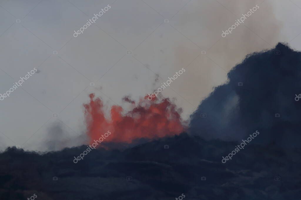 Vista a rea de la erupci n del volc n Kilauea en Hawai, en la foto Fissure7 se puede ver el ...