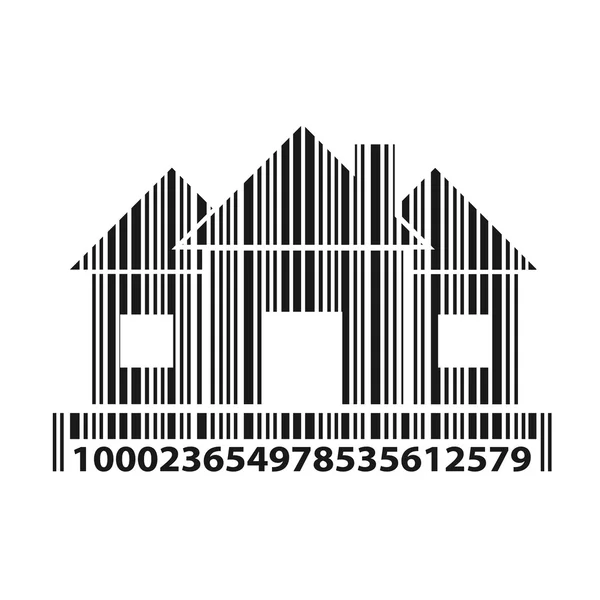 Symbol of house with barcode design and real estate label. Mortgage ...