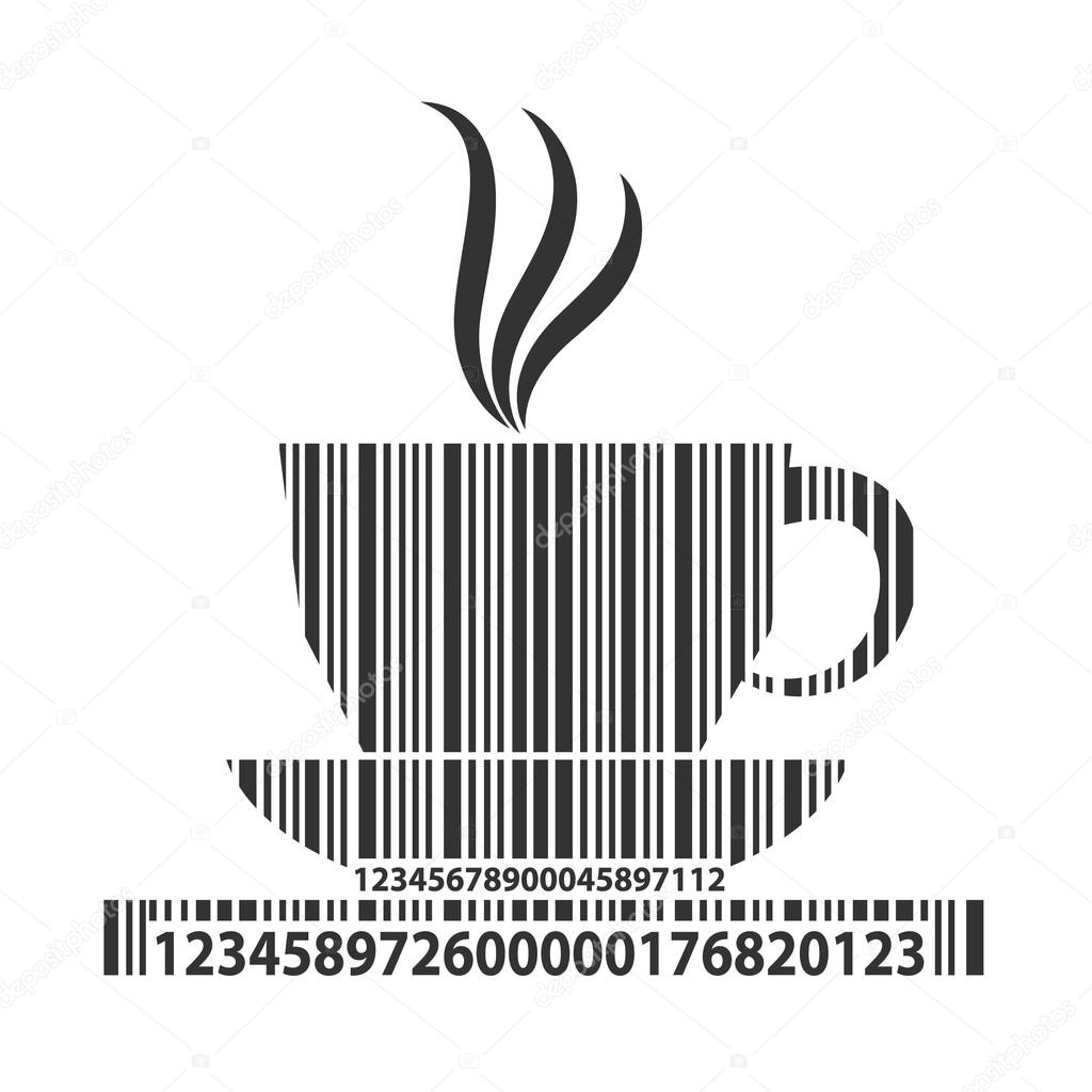 Café como código de barras, ilustración vectorial — Vector de stock ...