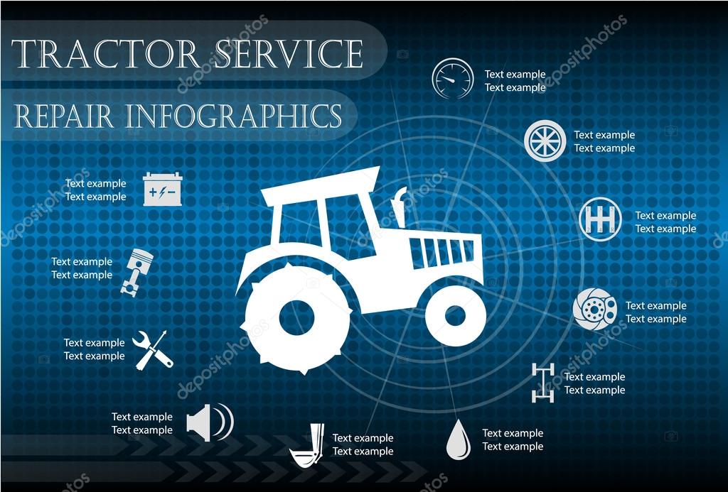 Tractor service, repair Infographics. vector illustration Stock Vector ...