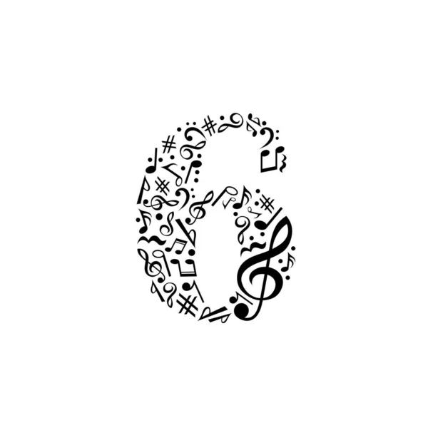 Abstract vector number one made from music notes - numbers set Stock ...