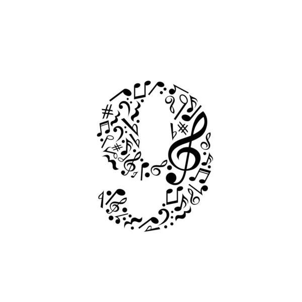Vector abstracto número dos hecho de notas musicales - conjunto de ...