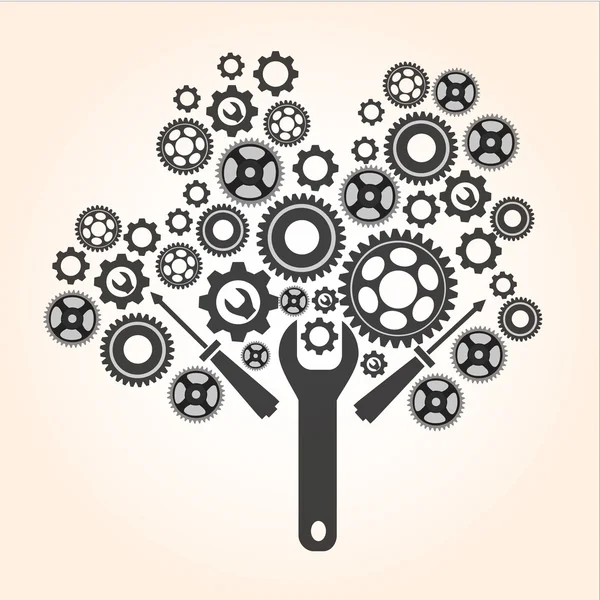 Tree of gears Vector Art Stock Images | Depositphotos