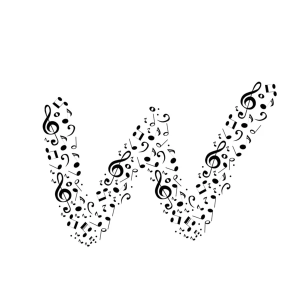 Abstract vector number five made from music notes - numbers set — Stock ...