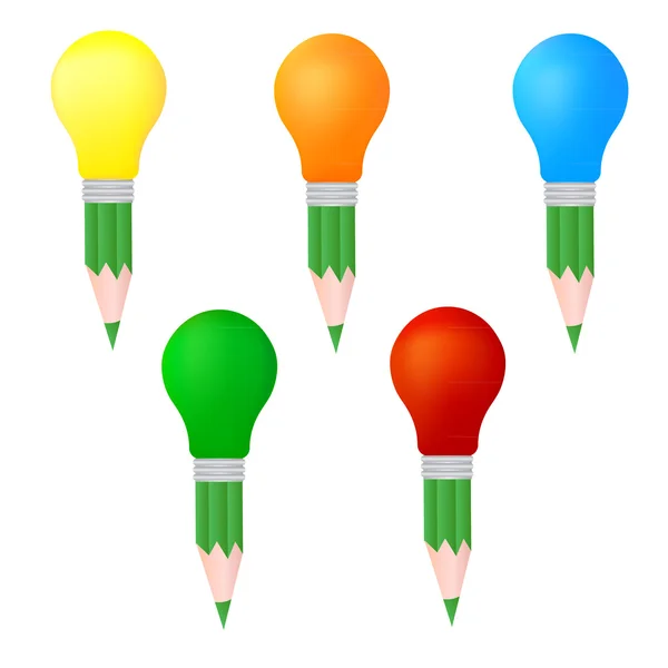 Pencils and light bulbs Stock Vector Image by ©Pazhyna #16786845