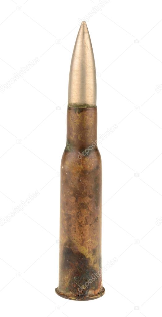 Old rusty bullet isolated on white background — Stock Photo ...