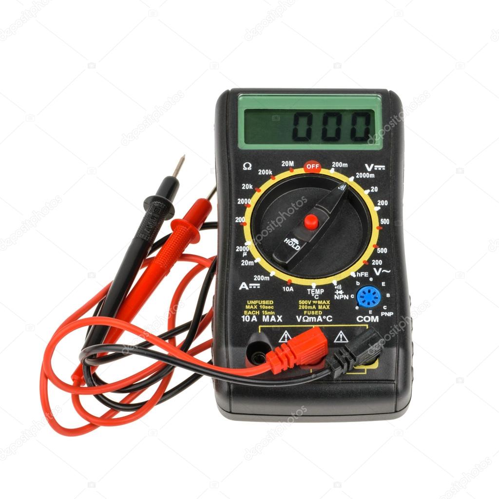 Digital multimeter isolated on white background. without shadow Stock ...