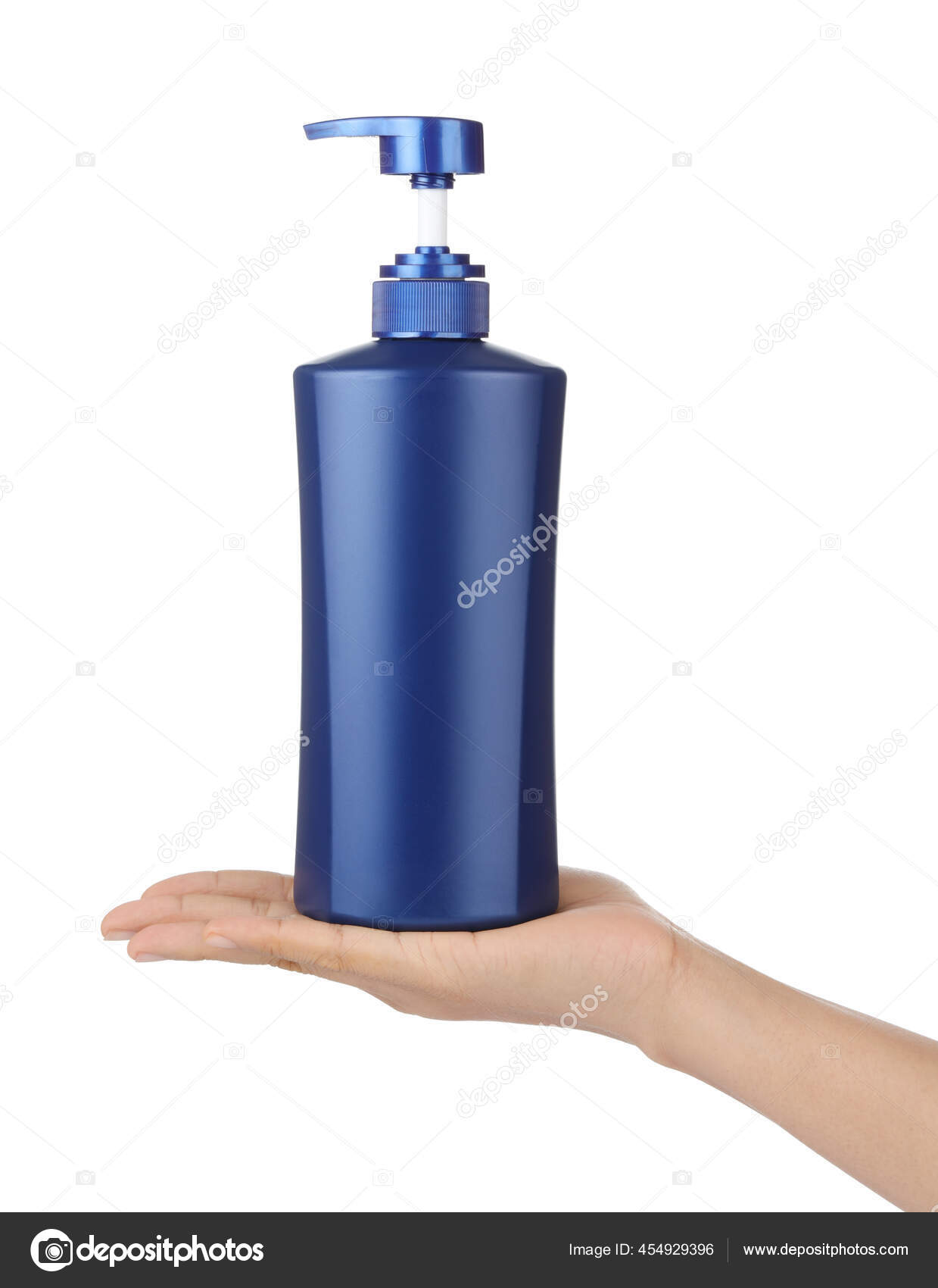 Hand Holding Bottle Shampoo Isolated White Background — Stock Photo ...