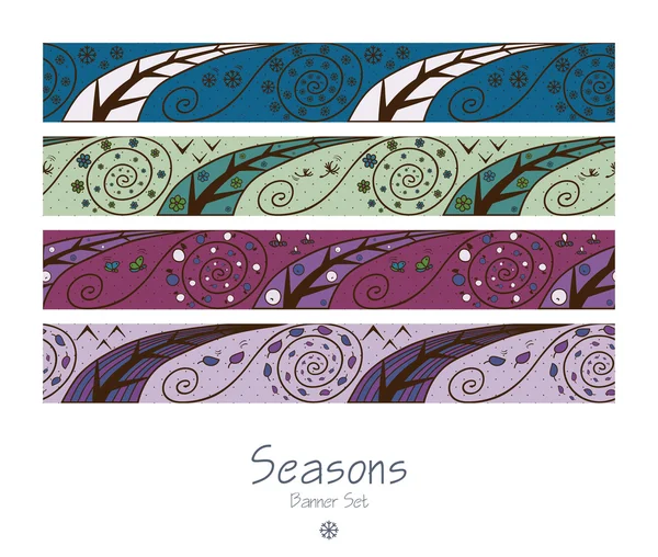 Banners with four seasons Stock Vector Image by ©arvitalyaa #66521331