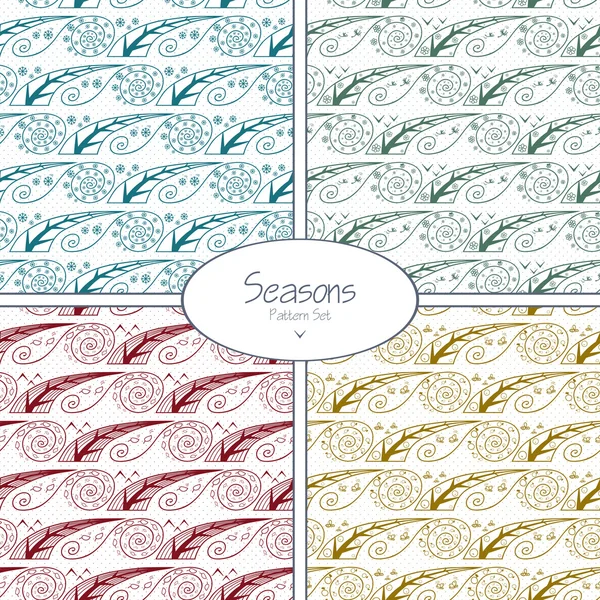 Four seasons patterns Vector Art Stock Images | Depositphotos