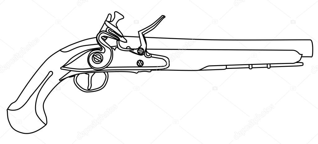 Vintage Revolver Outline